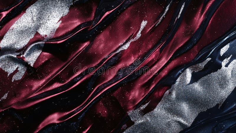 Mesmerizing Silver and Red Paint Swirls Create a Luxurious Marble ...