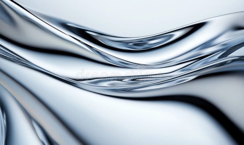 A Mesmerizing Silvery Liquid Forms Dynamic Waves with Glossy ...