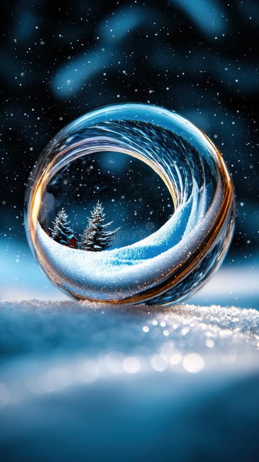 Mesmerizing Snow Globe Captures Serene Winter Scene with Trees and Snow ...