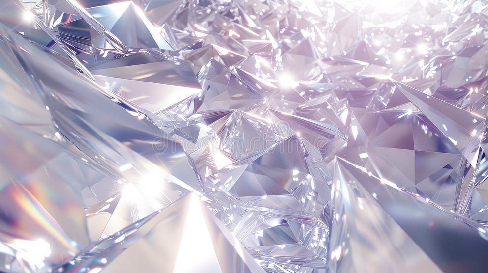 A Mesmerizing Spectrum is Refracted within Fractured Crystals Stock ...