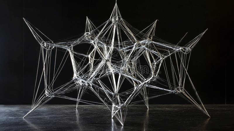 Intricate Spider Web in a White Room, Creating a Tunnel-like Effect ...