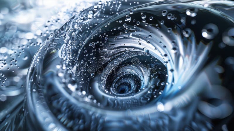 A Mesmerizing Spiral of Curved Water Drops Radiating from a Central ...