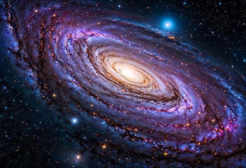 Mesmerizing Spiral Galaxy in Deep Space Stock Illustration ...