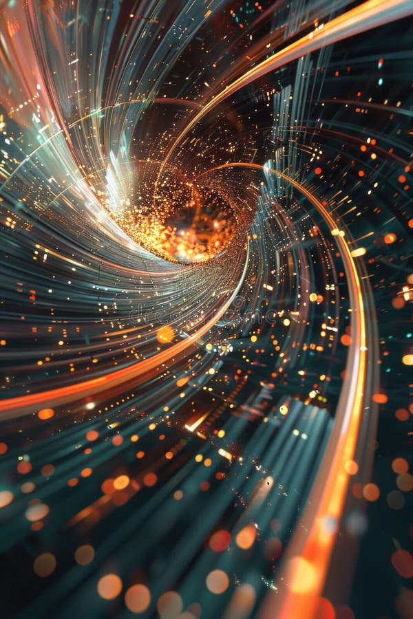 A Mesmerizing Spiral of Light, Perfect for Backgrounds or Designs Stock ...