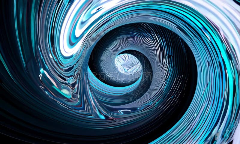 Abstract Spiral Hypnosis Visualization in Blue Tones Stock Footage ...