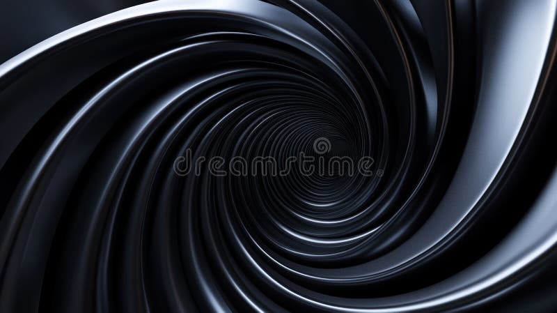 Mesmerizing Spiral Tunnel Created with Glossy Black Curves Stock ...