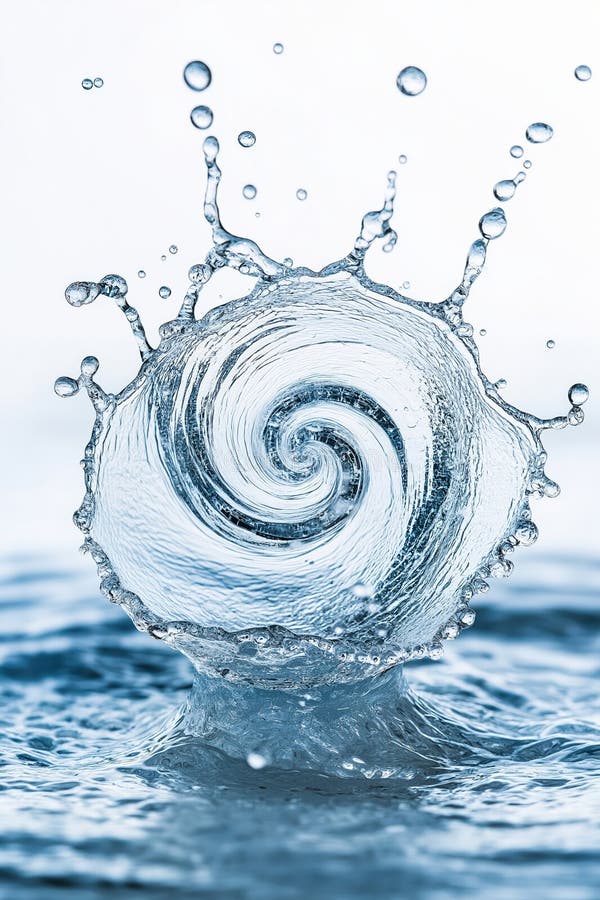 A Mesmerizing Spiral Water Splash Creates a Stunning Visual Effect in a ...