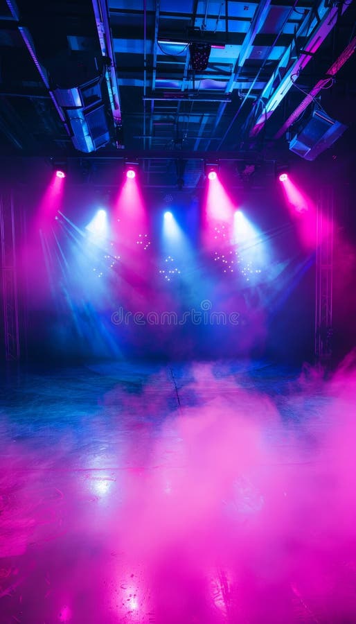 A Mesmerizing Stage Performance with Vibrant Pink and Blue Lights ...