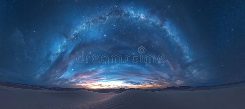 Mesmerizing Starry Sky Above Desolate Desert Terrain, Awe-Inspiring ...