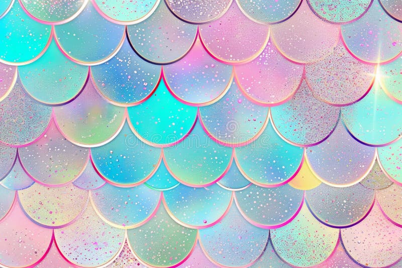 A Mesmerizing and Stunning Pattern Featuring Glittering Pastel Mermaid ...