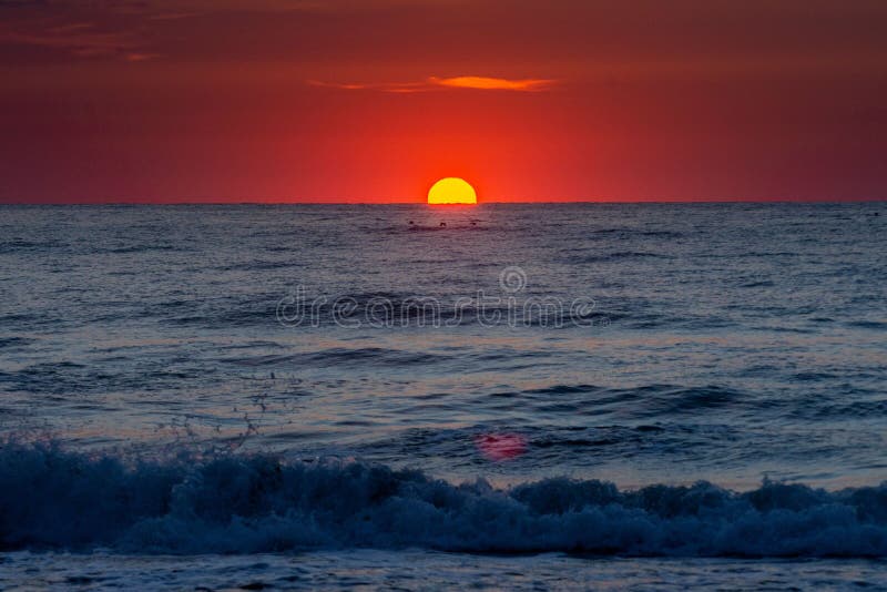 Mesmerizing Sunset Over the Ocean Stock Image - Image of nature, clouds ...