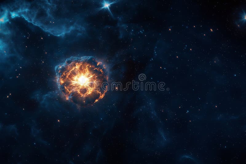 Supernova Explosion in Deep Space Stock Illustration - Illustration of ...