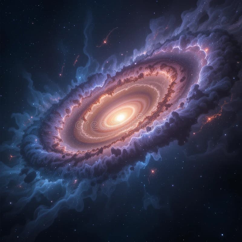 A Mesmerizing Swirl of Interstellar Gas Forming a New Galaxy Stock ...