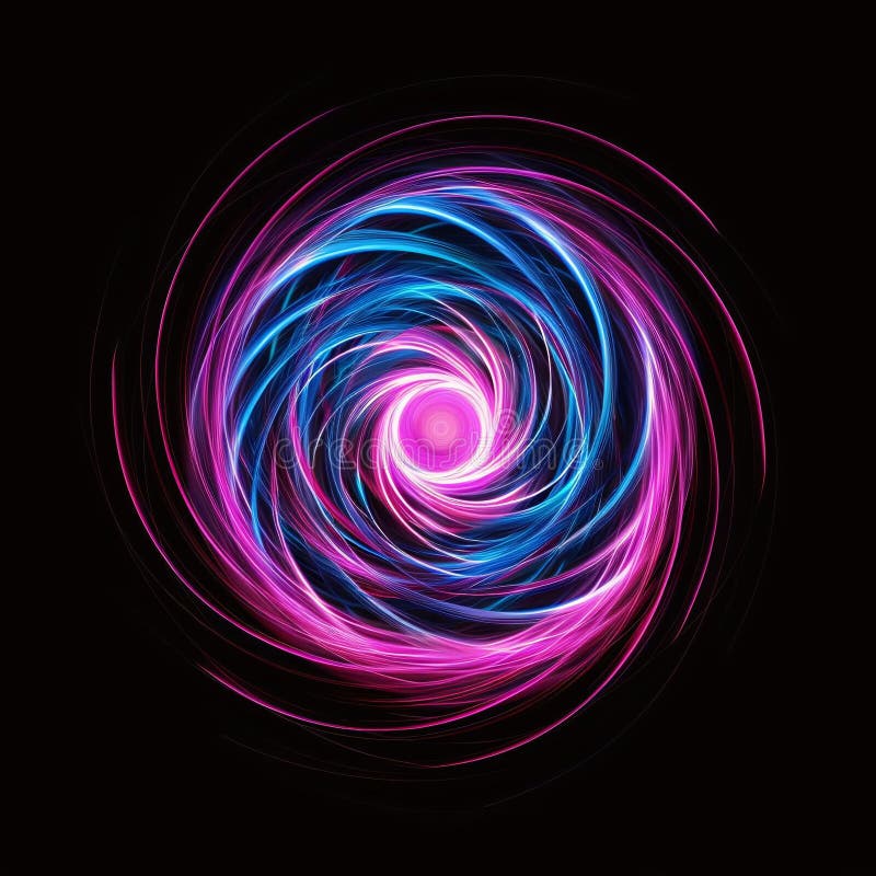 A Mesmerizing Swirl of Neon Pink and Blue Lights Creates a Hypnotic ...