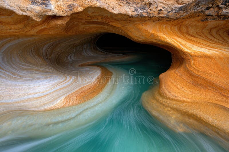 Mesmerizing Swirling Patterns in a Natural Rock Formation Stock ...