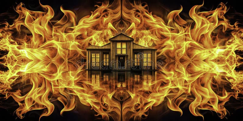 Mesmerizing Symmetrical Flames a Dynamic Abstract CloseUp of Fiery ...
