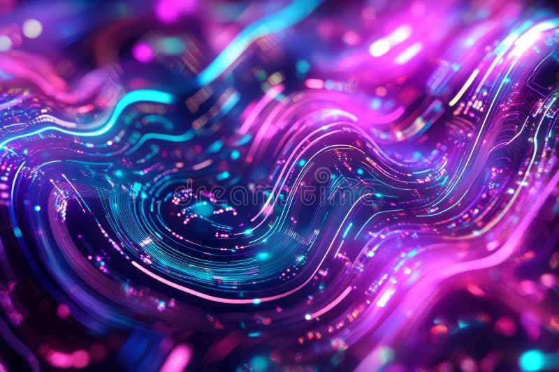 A Mesmerizing Technology-themed Abstract Backdrop with Swirling Digital ...