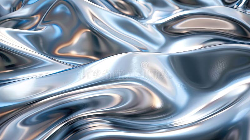 A Mesmerizing Texture of Swirling, Reflective Silver Liquid Metal ...