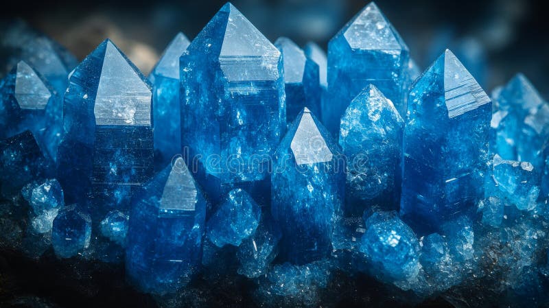 Mesmerizing Top View of Blue Crystals with Geometric Shapes for ...