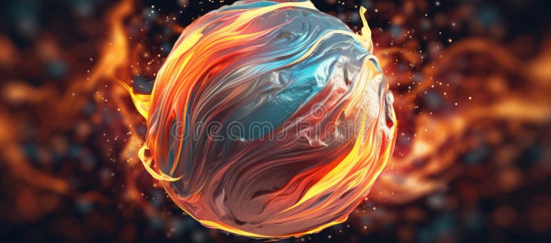 Mesmerizing Transcendence Liquid Colors in a Spiraling Orb. Generative ...