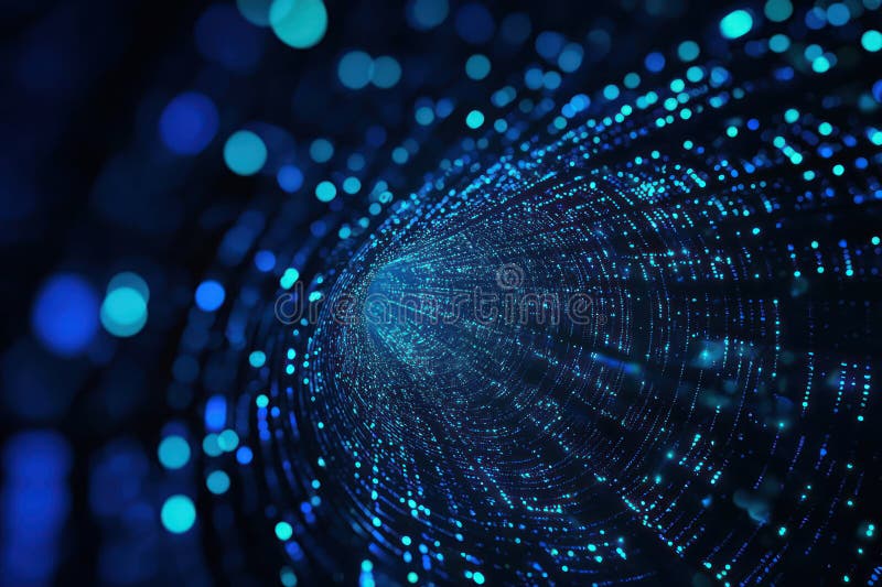 Mesmerizing Tunnel of Blue Data Points Creating Dynamic Visual Effect ...