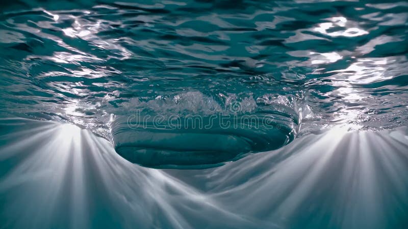 Mesmerizing Turquoise Water Vortex Spinning Below Surface, Piercing ...