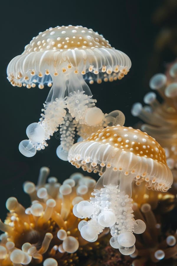 Mesmerizing Underwater Jellyfish in Stunning Blue Ocean Lighting Stock ...
