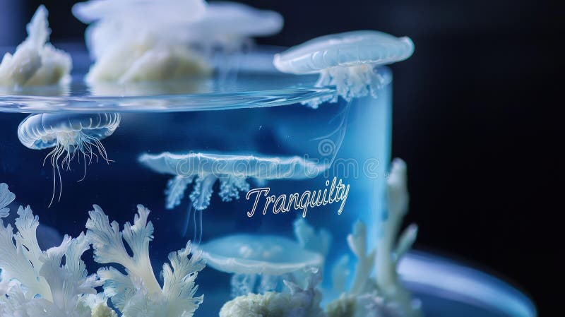 Underwater Cake Design with Jellyfish and Coral Details Stock Photo ...