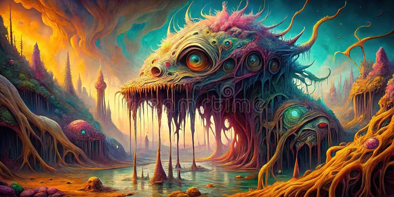 A Nightmarish Sticky Creature Crawls Across a Warped Alien Landscape ...