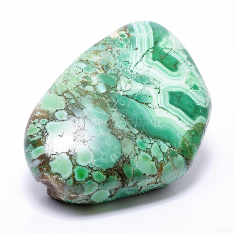 Mesmerizing Variscite Stone on White Background Elegance Stock ...