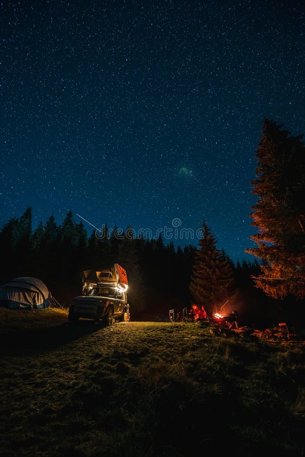 Mesmerizing Vertical View of a Camping Site in the Apuseni Mountains ...