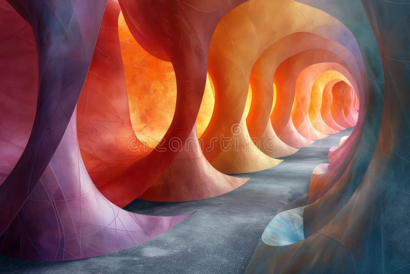 Dynamic Image Showcasing an Abstract, Colorful Tunnel with a ...