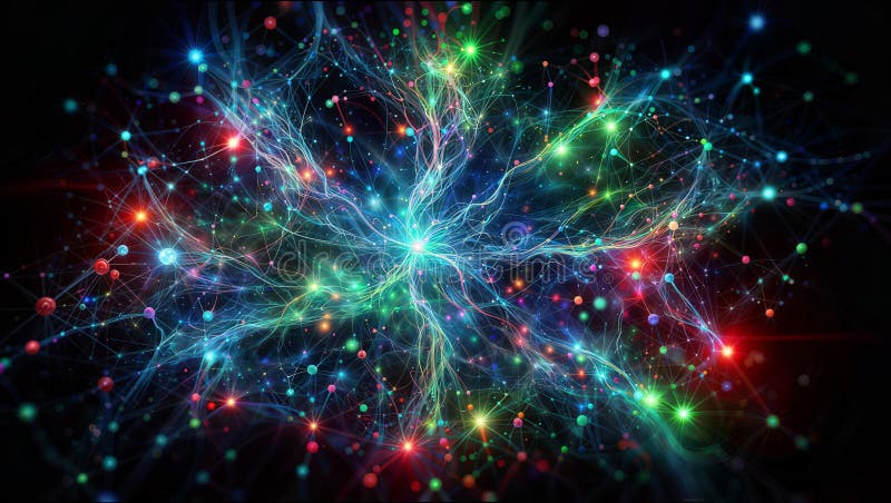 Vibrant Network Artwork, Generative Ai Stock Illustration ...