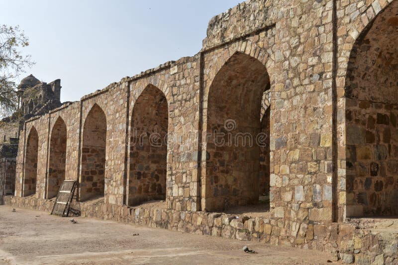 A Mesmerizing View of Architecture of Small Tomb at Old Fort from Side ...