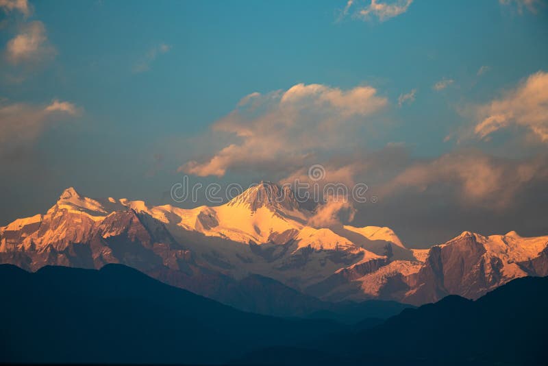 Mesmerizing View of Beautiful Snow-capped Mountains Stock Photo - Image ...