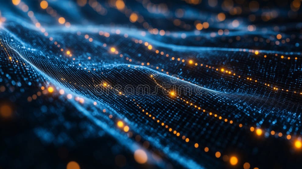 A Mesmerizing View of a Digital Mesh Filled with Luminous Lines and ...