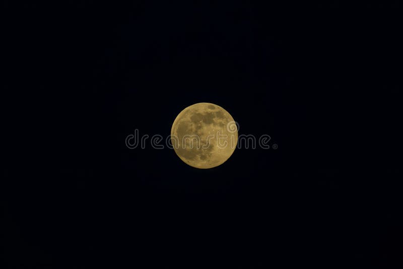 Mesmerizing View of a Full Moon in the Dark Sky at Night Stock Image ...