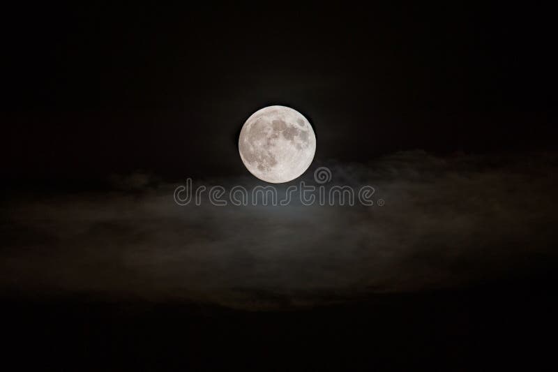 Mesmerizing View of a Full Moon in the Dark Sky at Night Stock Photo ...