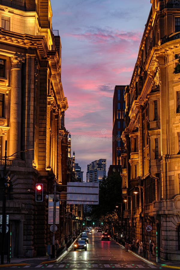 Mesmerizing View of a Golden Sunset Over the City Editorial Photo ...