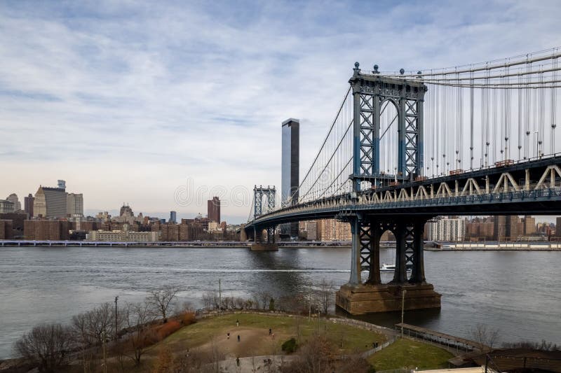 Mesmerizing View of the Iconic Manhattan Bridge Editorial Image - Image ...