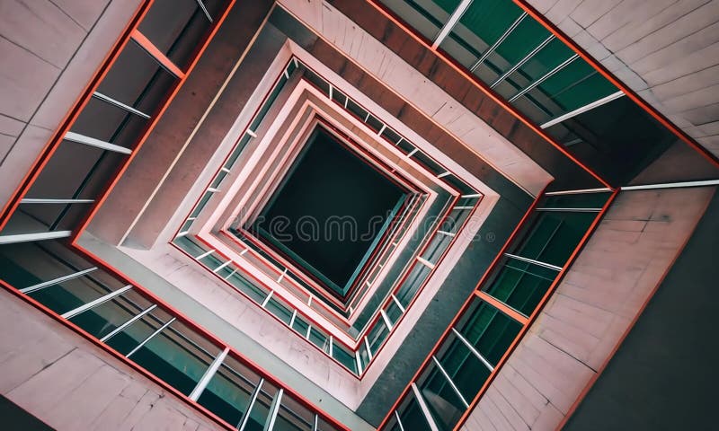 Abstract Square Spiral Staircase Architecture Design Stock Footage ...