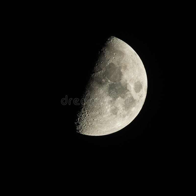 Mesmerizing View of a Moon in the Dark Black Sky at Night Stock Image ...