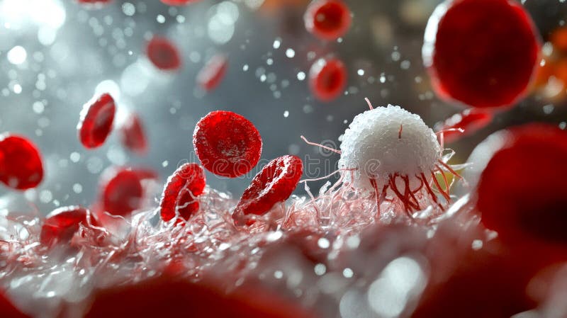 A Mesmerizing View of Red Blood Cells in Motion. this Image Captures ...