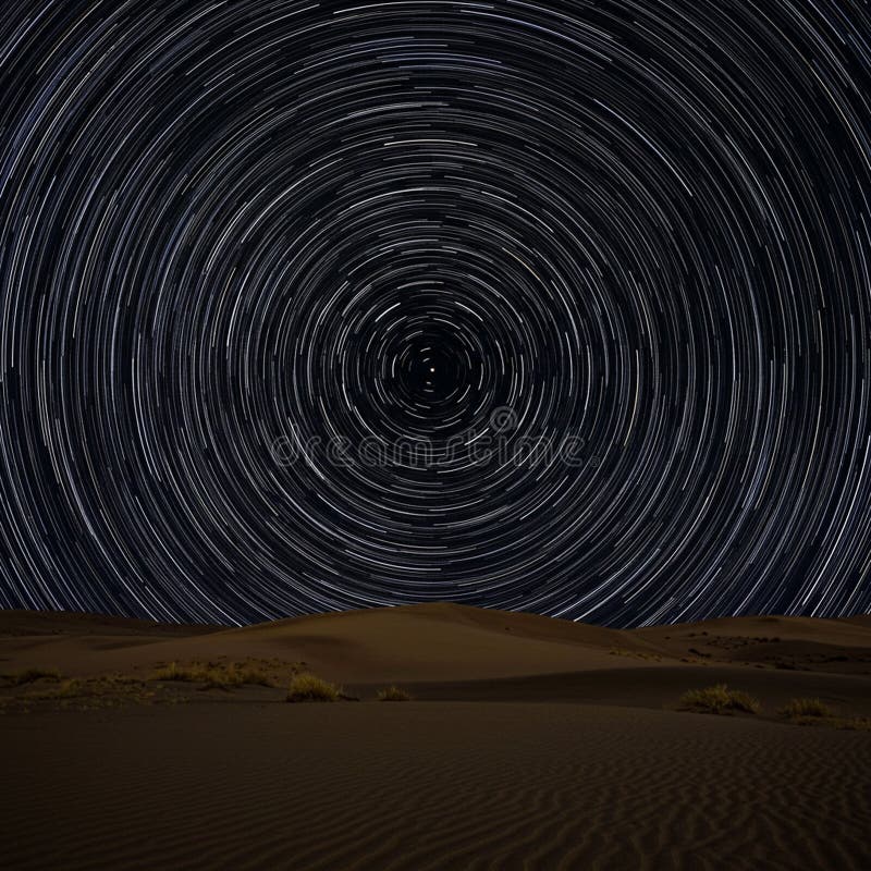 A Mesmerizing View of Star Trails Forming Concentric Circles in a Clear Night Sky. the Stock ...