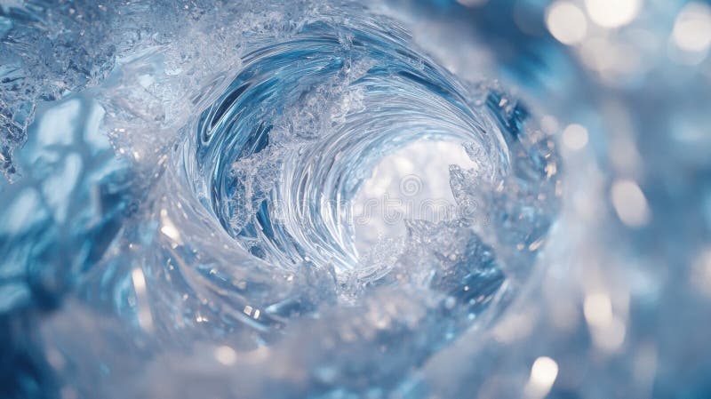 Mesmerizing View of a Swirling Blue Water Wave Vortex Stock ...