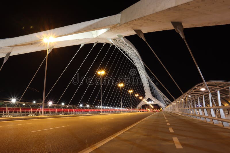 Mesmerizing View of the Third Millennium Bridge in Zaragoza Stock Image ...