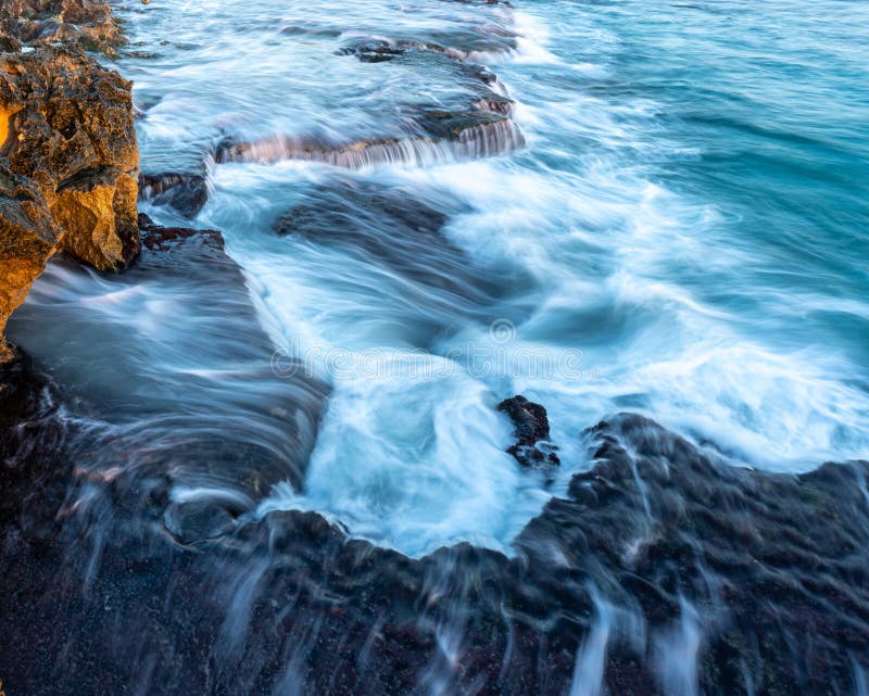 Mesmerizing View of Wild Sea Waves Breaking on Coastal Rocky Stones ...
