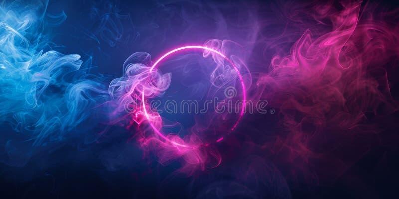 A Mesmerizing Visual Display Featuring a Vibrant Smoke Circle Filled ...