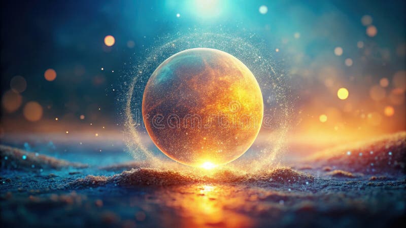 A Glowing Celestial Body Emerges from Stardust on a Dark, Textured ...