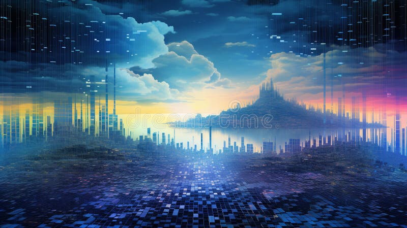 Digital Reverie: Convergence of Dreams and Code Stock Illustration ...